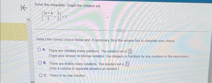 Solved Solve the inequality. Graph the solution set. | Chegg.com