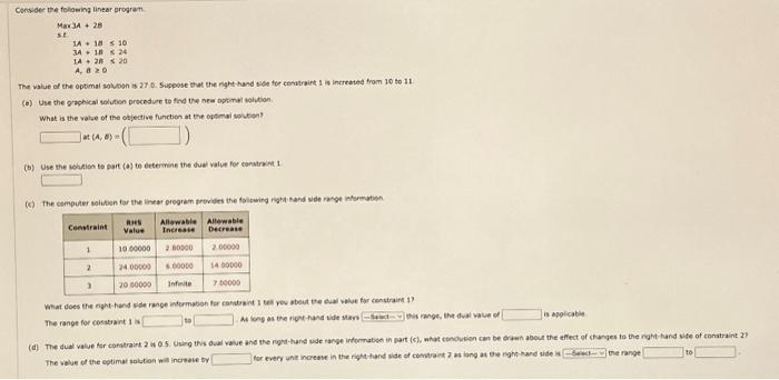 Solved Consider the following linear program. Max 3A + 2B | Chegg.com
