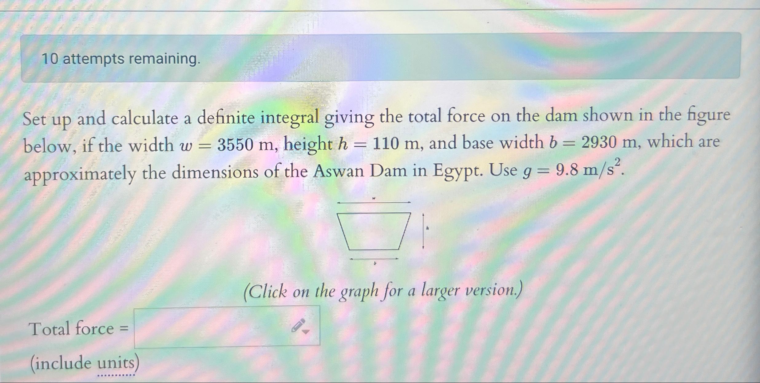 Solved 10 ﻿attempts remaining.Set up and calculate a | Chegg.com