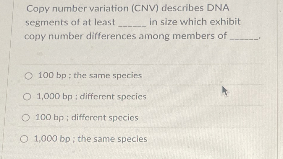 Solved Copy Number Variation Cnv ﻿describes Dna Segments