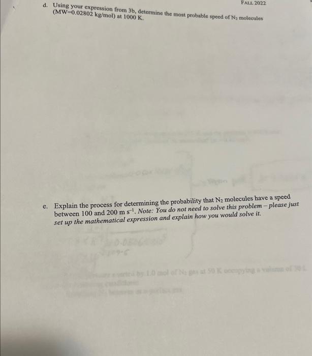 Solved B Identify On The Graph The Most Probable Speed And