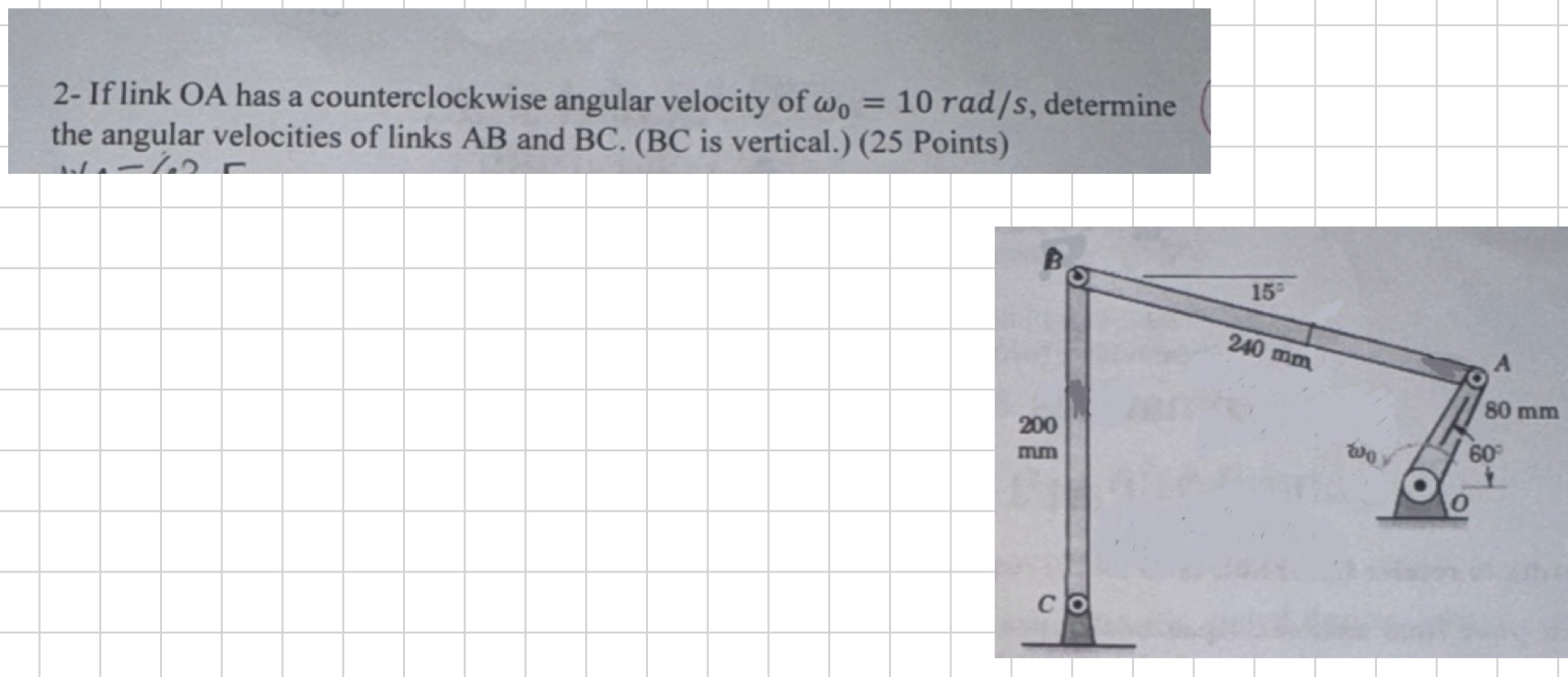 Solved 2- If ﻿link OA ﻿has a counterclockwise angular | Chegg.com