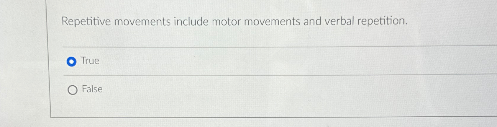 Solved Repetitive movements include motor movements and | Chegg.com