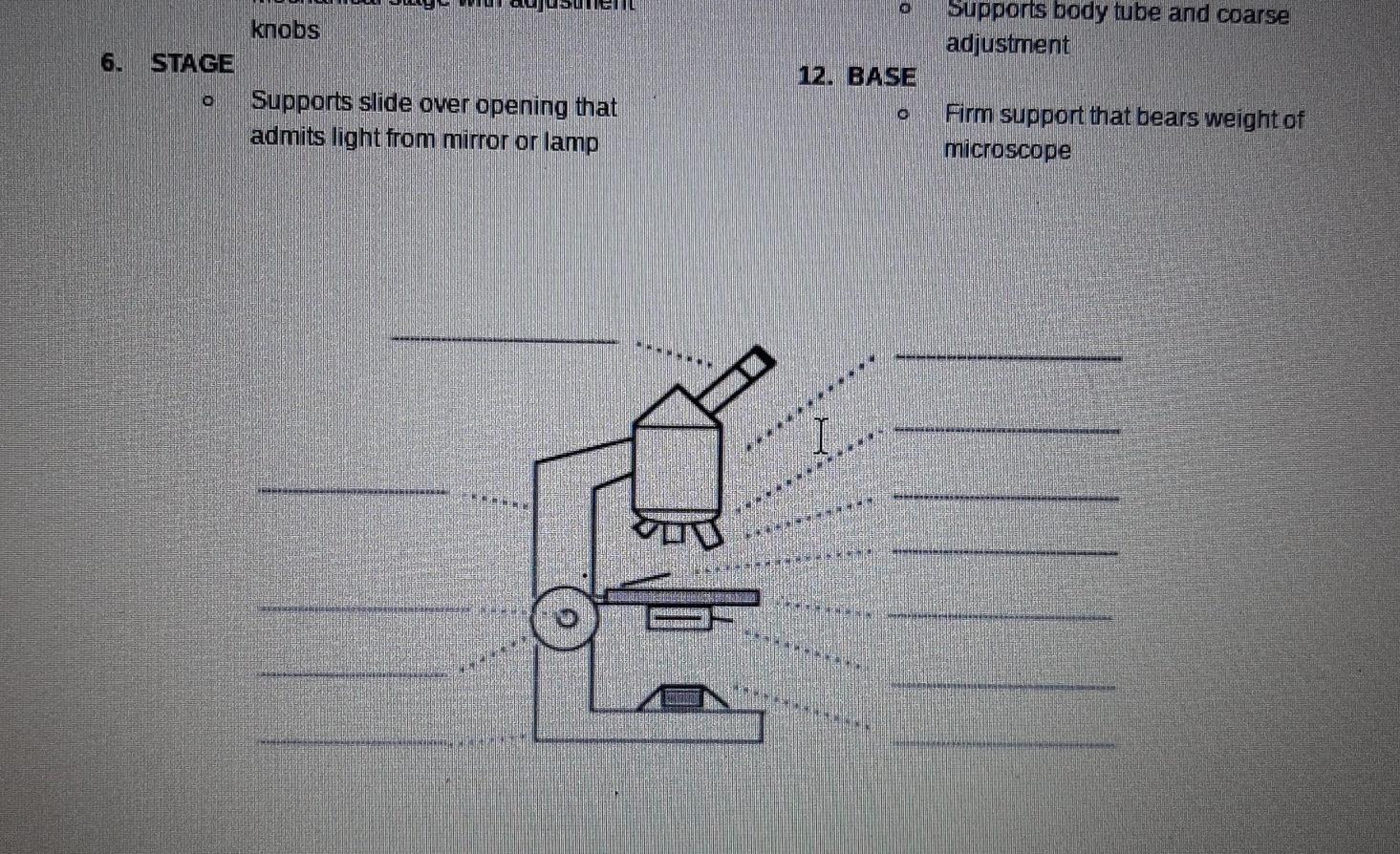 Solved Practice the Parts of the Compound Microscope. In | Chegg.com