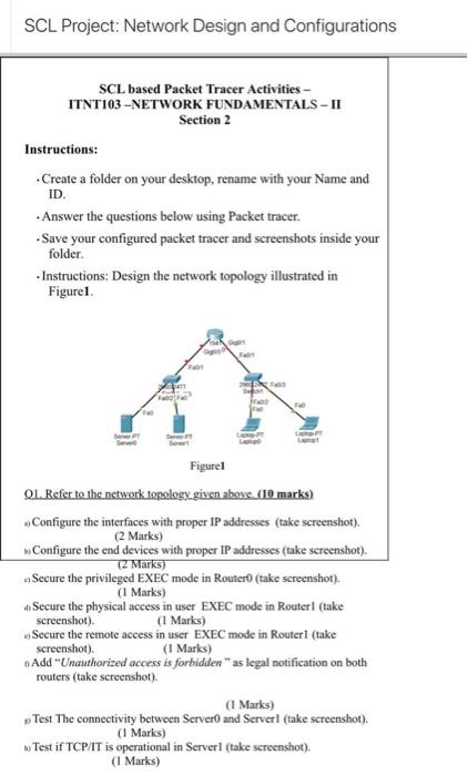 Solved SCL Project: Network Design and Configurations SCL | Chegg.com