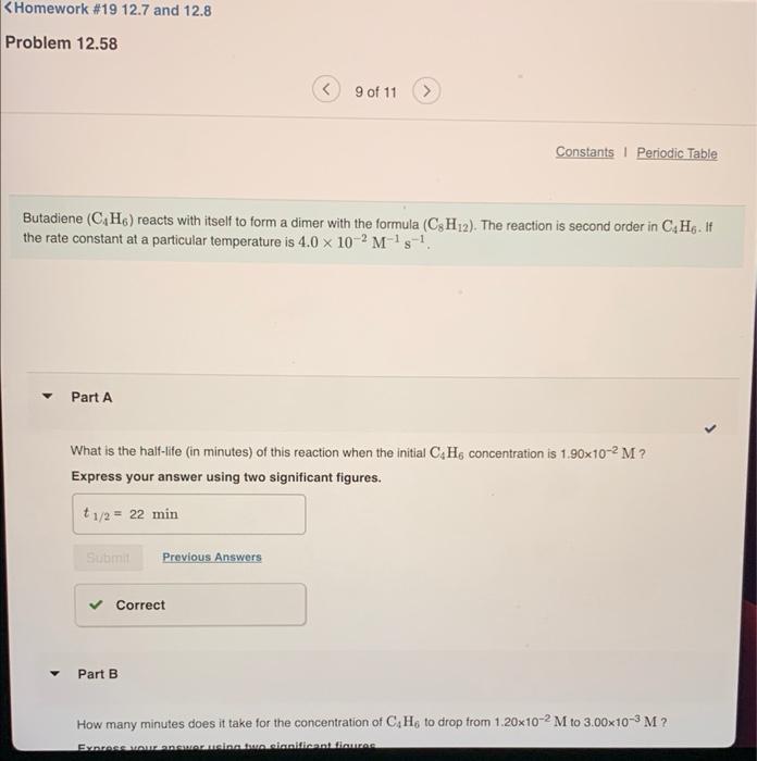Solved Constants I Periodic Table Butadiene (C4H6) reacts | Chegg.com