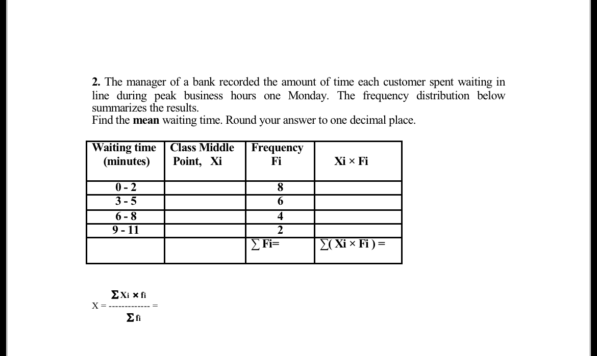 Solved The manager of a bank recorded the amount of time | Chegg.com