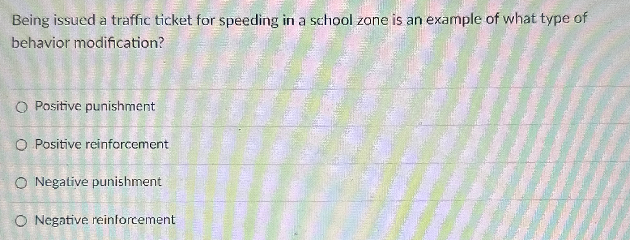 Solved Being issued a traffic ticket for speeding in a | Chegg.com