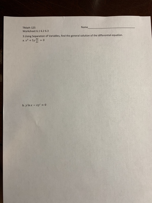 Solved TMath 125 Name Worksheet 6.1 6.2 6.3 3.Using | Chegg.com