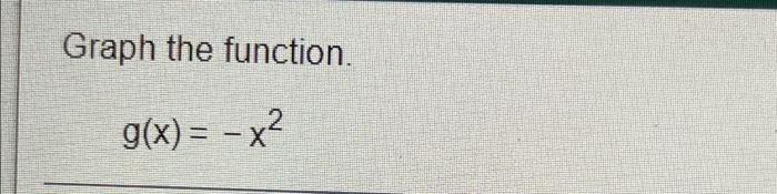 Solved Graph the function. g(x) = -x2 | Chegg.com