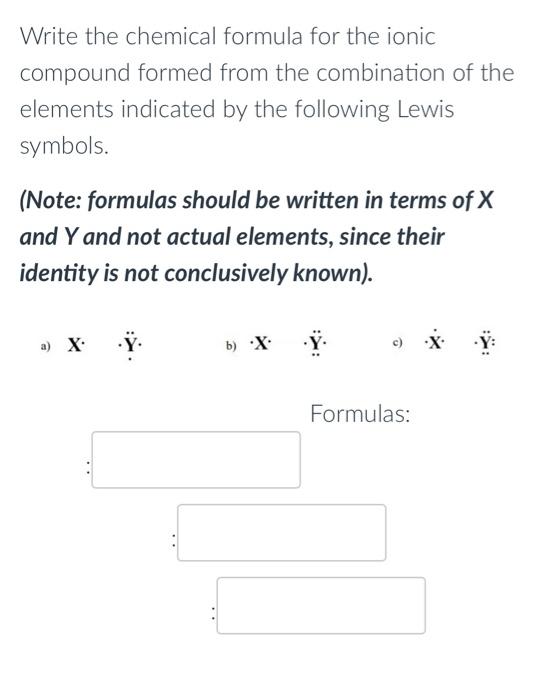 Solved Write the chemical formula for the ionic compound | Chegg.com