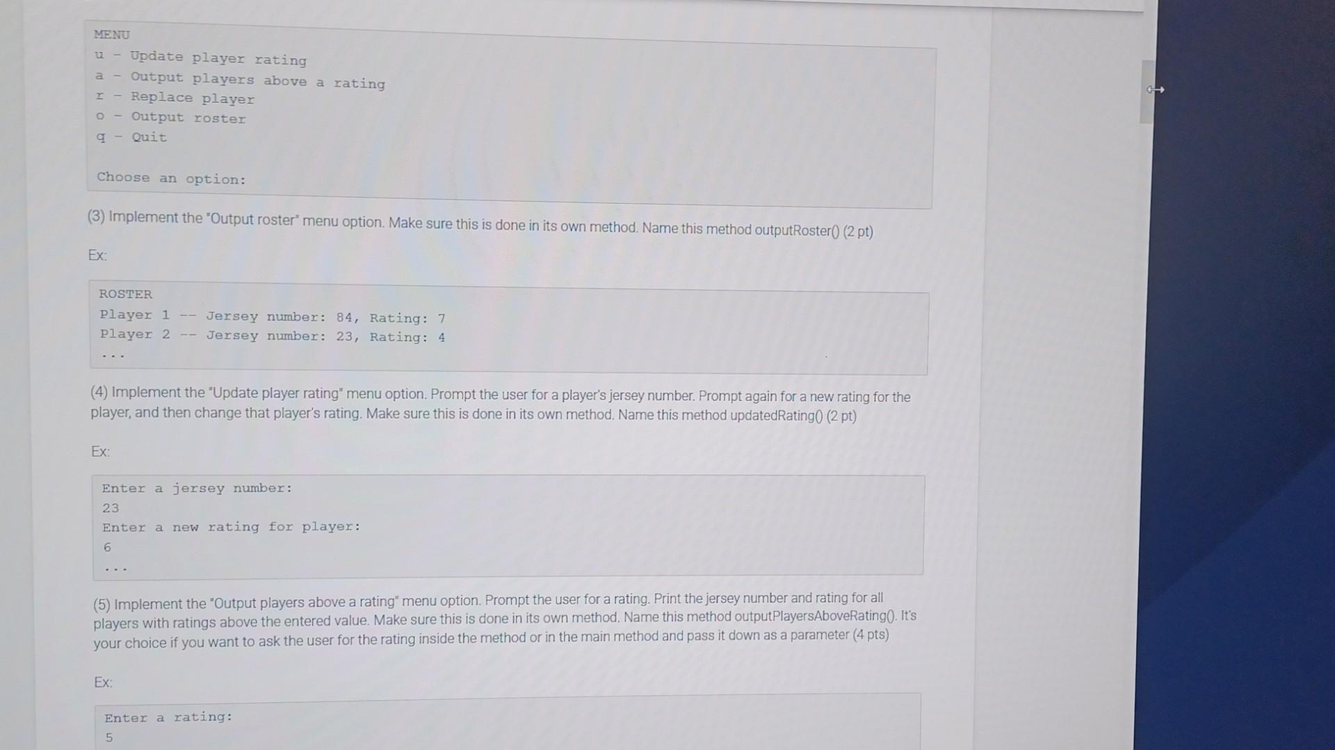 Solved 8.11 LAB*: Program: Soccer team roster This program | Chegg.com