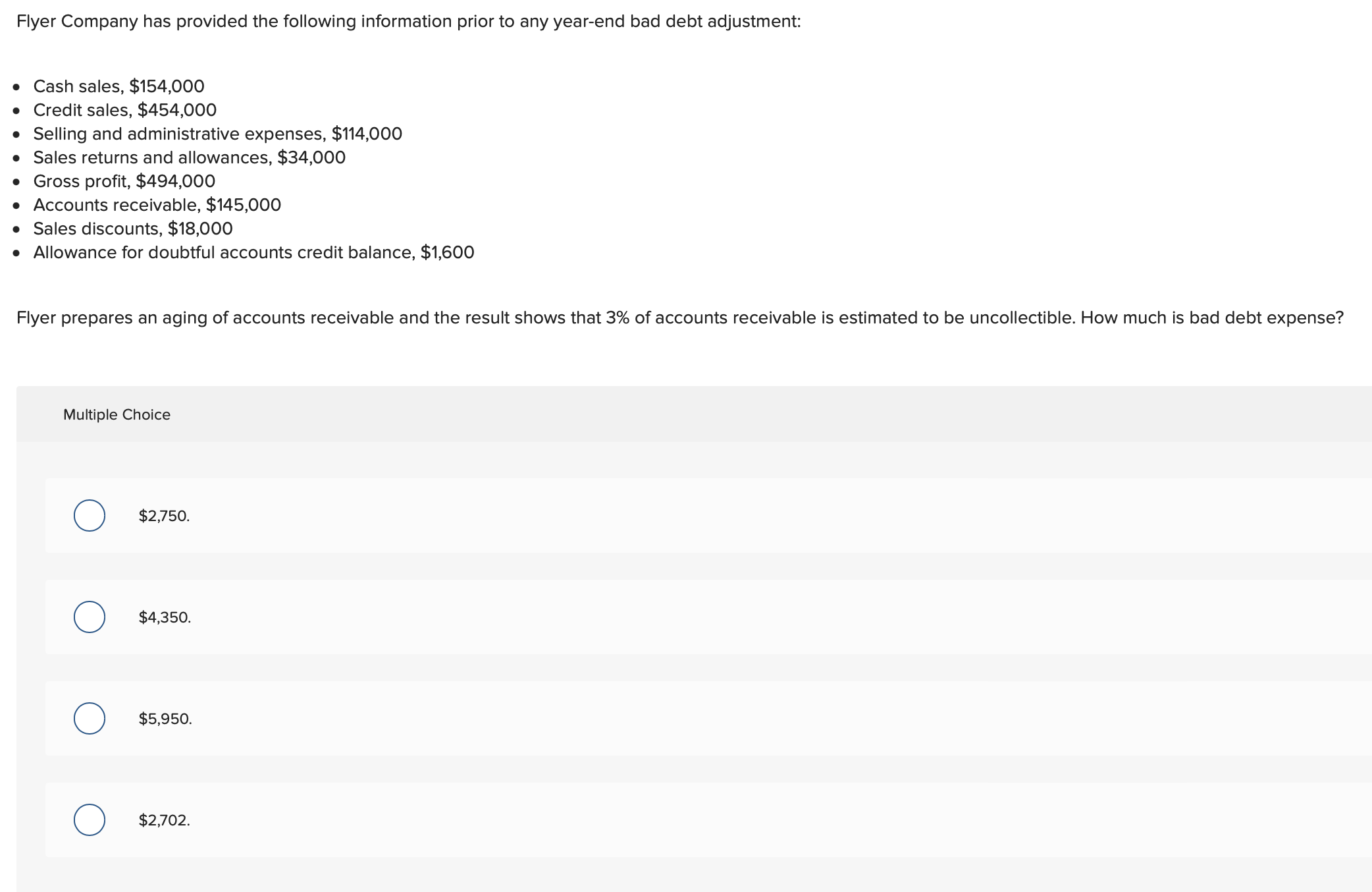 Flyer Company has provided the following information | Chegg.com