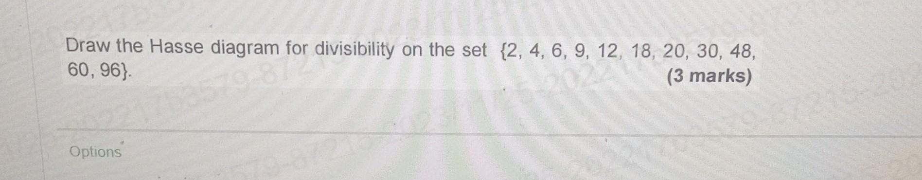 Draw the Hasse diagram for divisibility on the set | Chegg.com