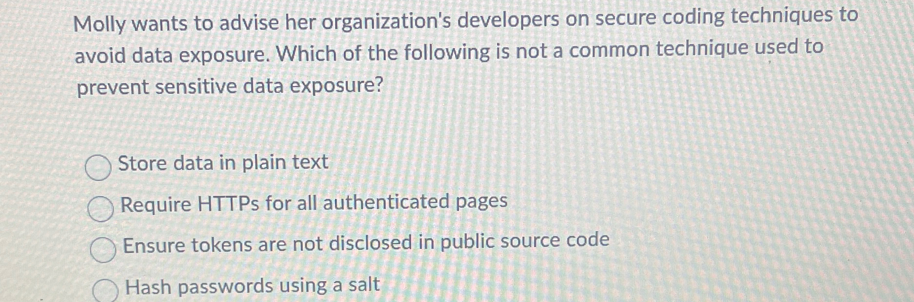Solved Molly wants to advise her organization's developers | Chegg.com