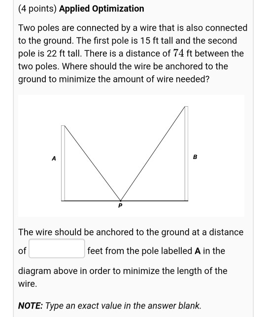 Solved (4 points) Applied Optimization Two poles are | Chegg.com