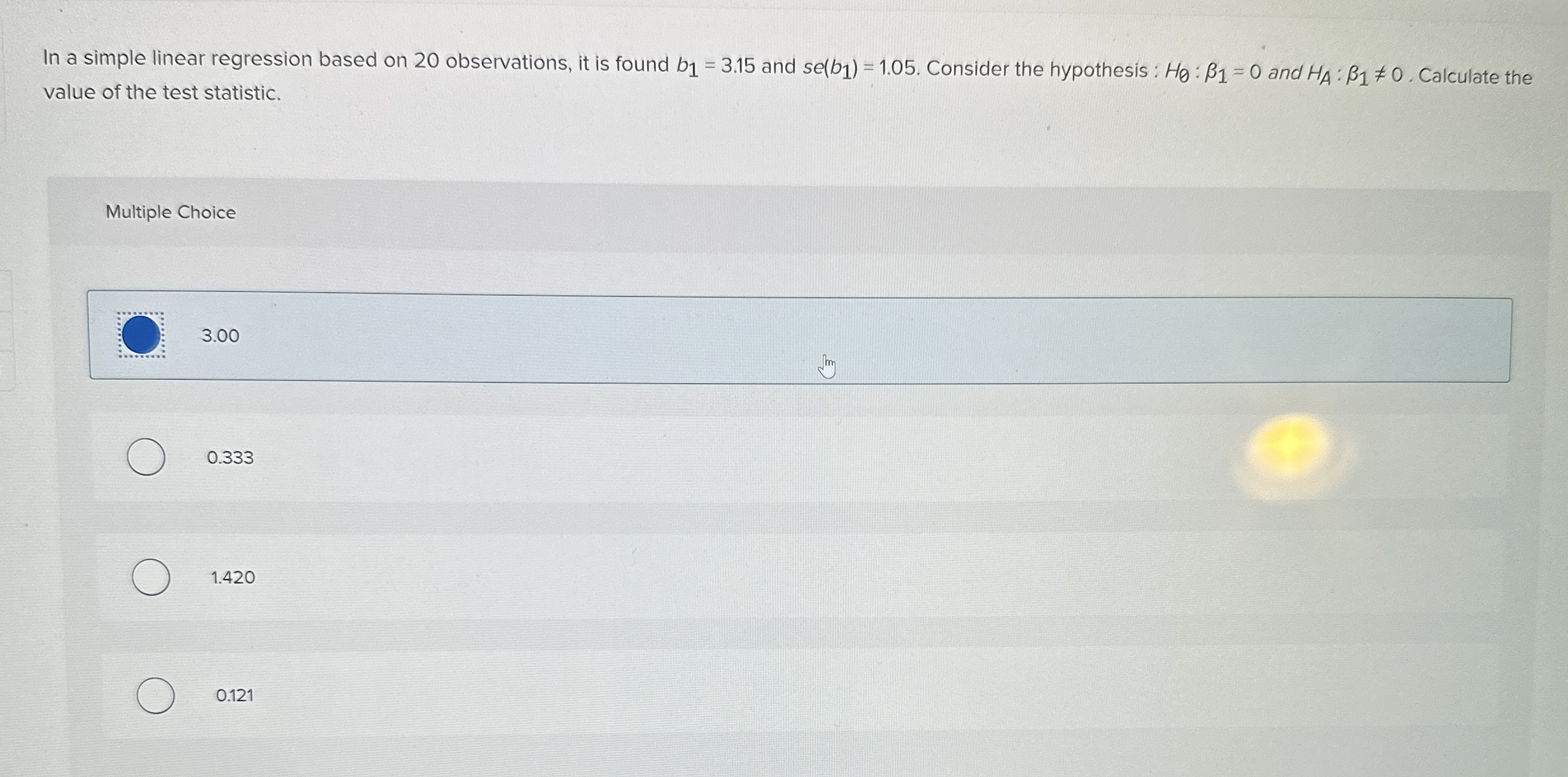 Solved In a simple linear regression based on 20 | Chegg.com