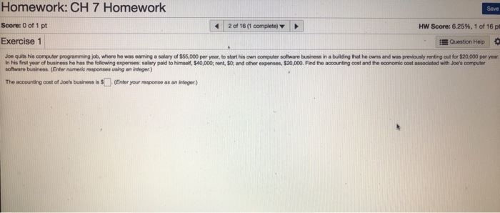 Solved Homework: CH 7 Homework Save 7 Score: 0 of 1 pt | Chegg.com