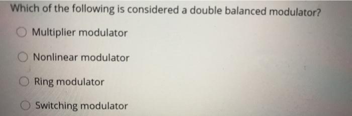 Solved Which of the following is considered a double | Chegg.com