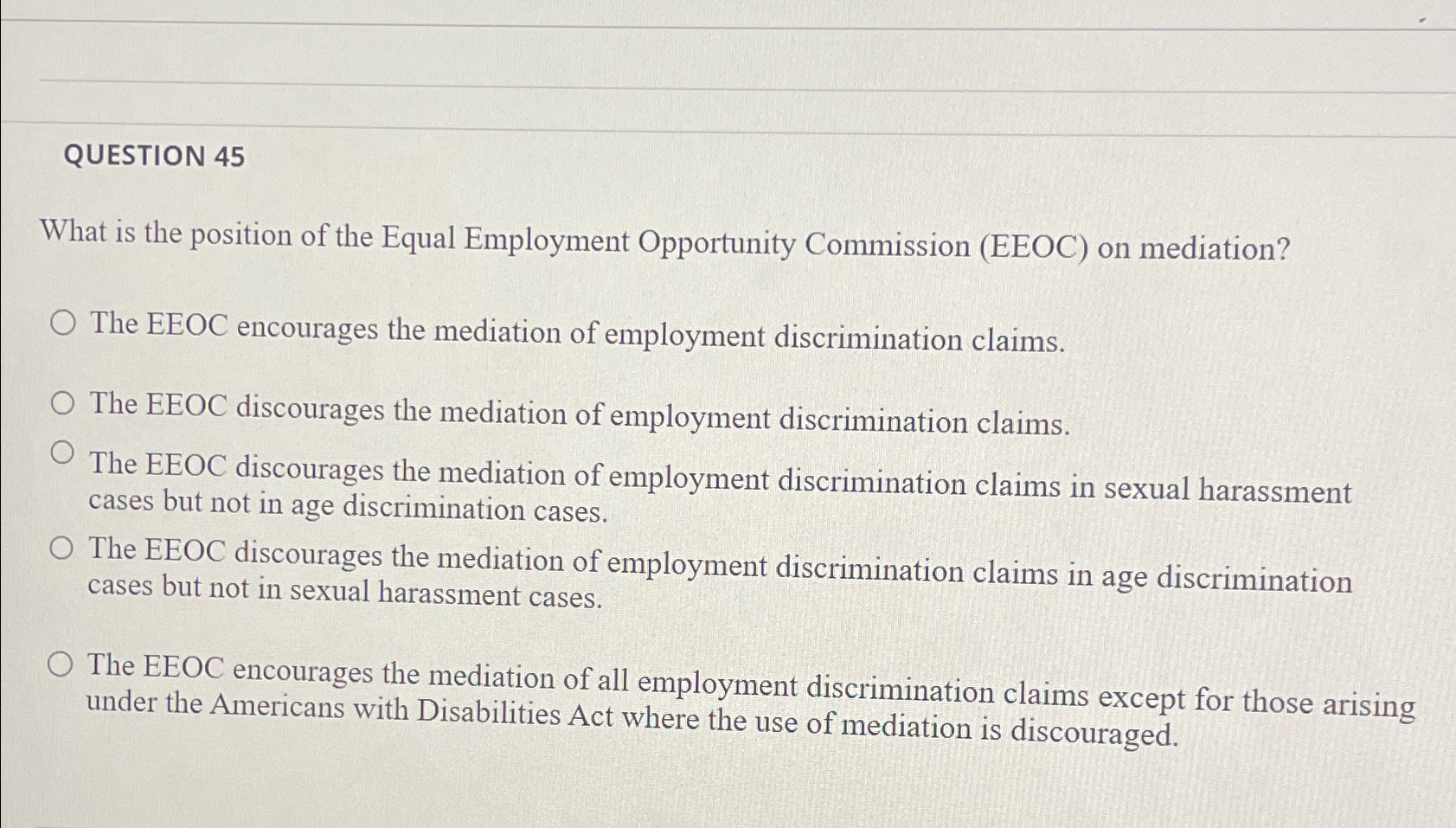 Solved QUESTION 45What is the position of the Equal | Chegg.com
