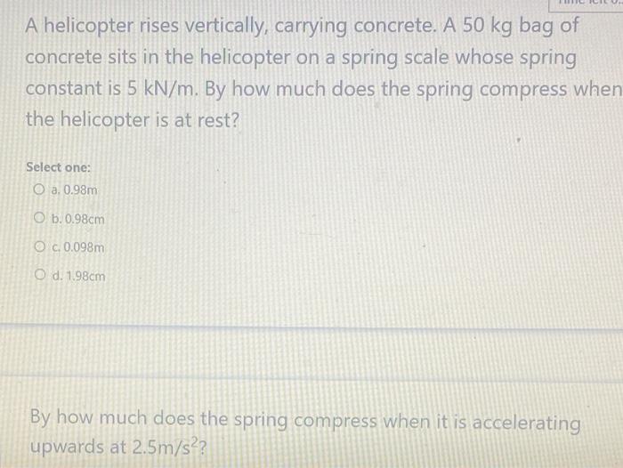 Solved By how much does the spring compress when it is | Chegg.com