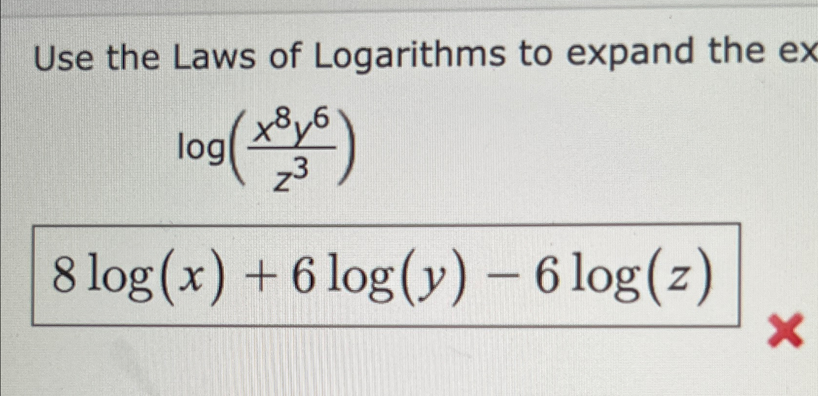 Solved Use the Laws of Logarithms to expand the | Chegg.com