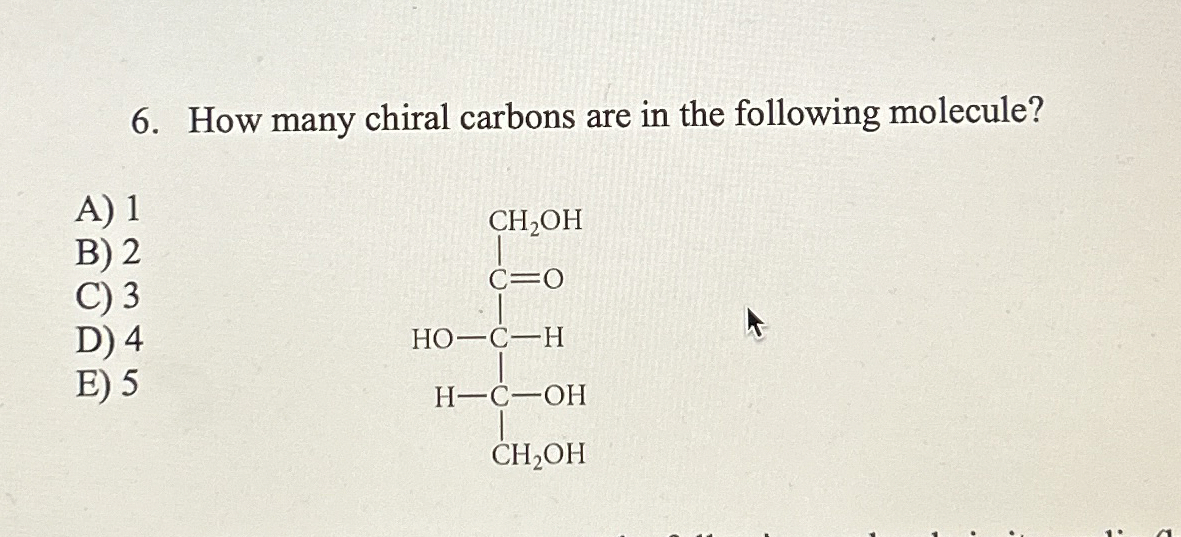 Solved How many chiral carbons are in the following | Chegg.com