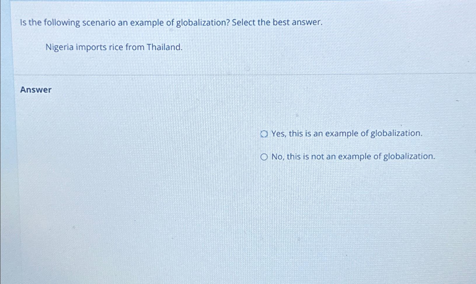 Solved Is the following scenario an example of | Chegg.com