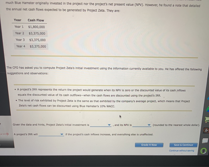 Solved The net present value (NPV) and Internal rate of | Chegg.com