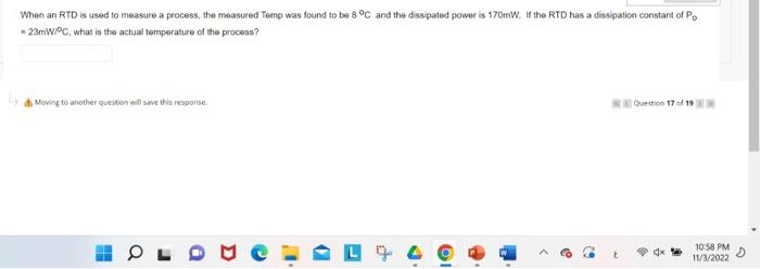 Solved When an RTD is used to measure a process, the | Chegg.com