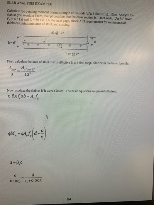 Solved SLAB ANALYSIS EXAMPLE Calculate the bending moment | Chegg.com