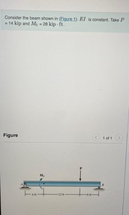 Solved Consider the beam shown in (Figure 1). EI is | Chegg.com