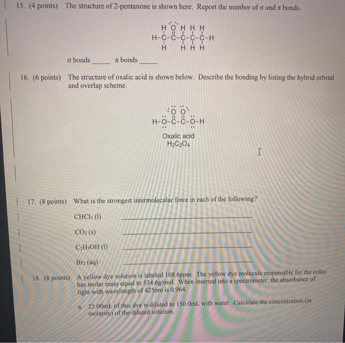 Solved 115. (4 points) The structure of 2-pentanone is shown | Chegg.com