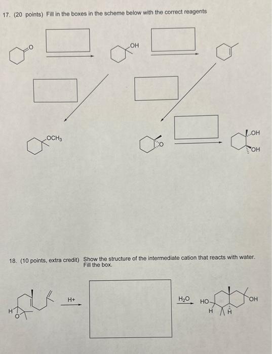 Solved 17. (20 points) Fill in the boxes in the scheme below | Chegg.com Solved 17. (20 points) Fill in the boxes in the scheme below | Chegg.com