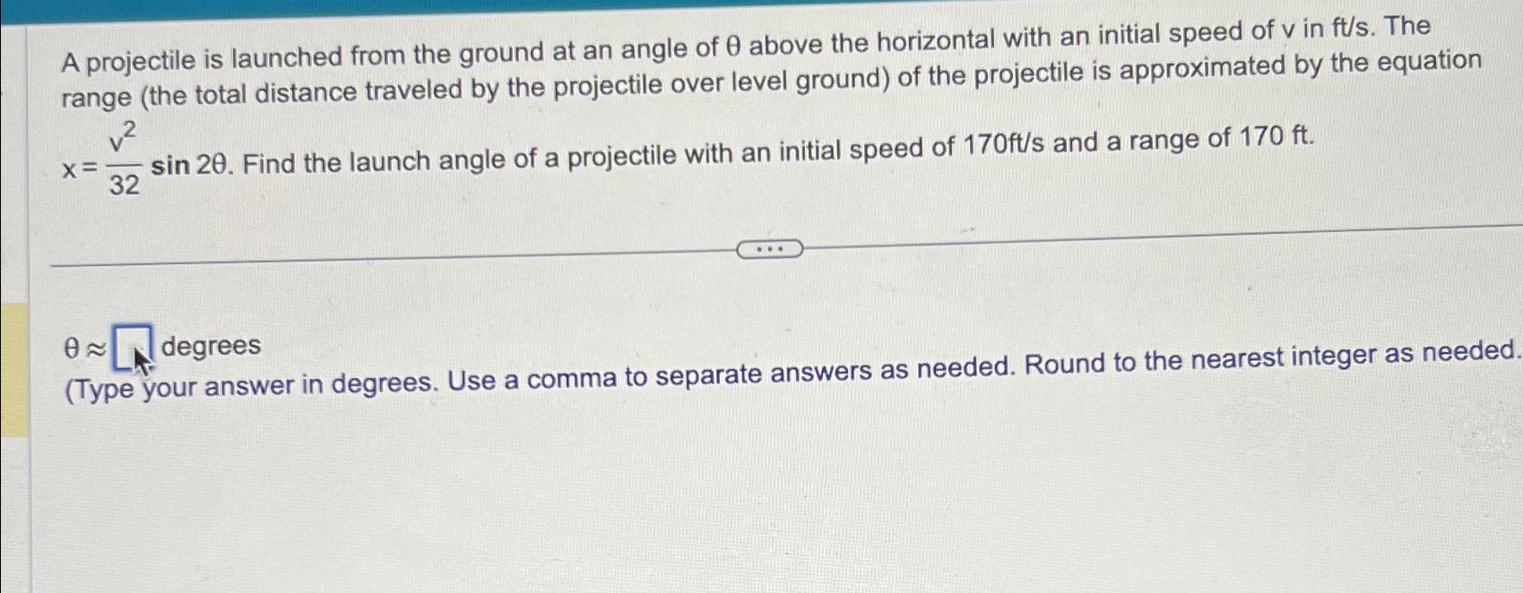 Solved A projectile is launched from the ground at an angle | Chegg.com