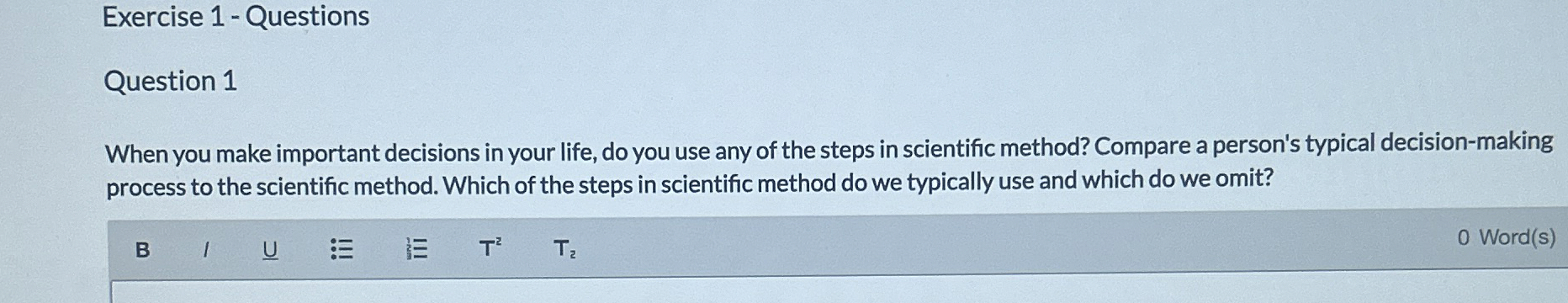 Solved Exercise 1 - ﻿QuestionsQuestion 1When you make | Chegg.com