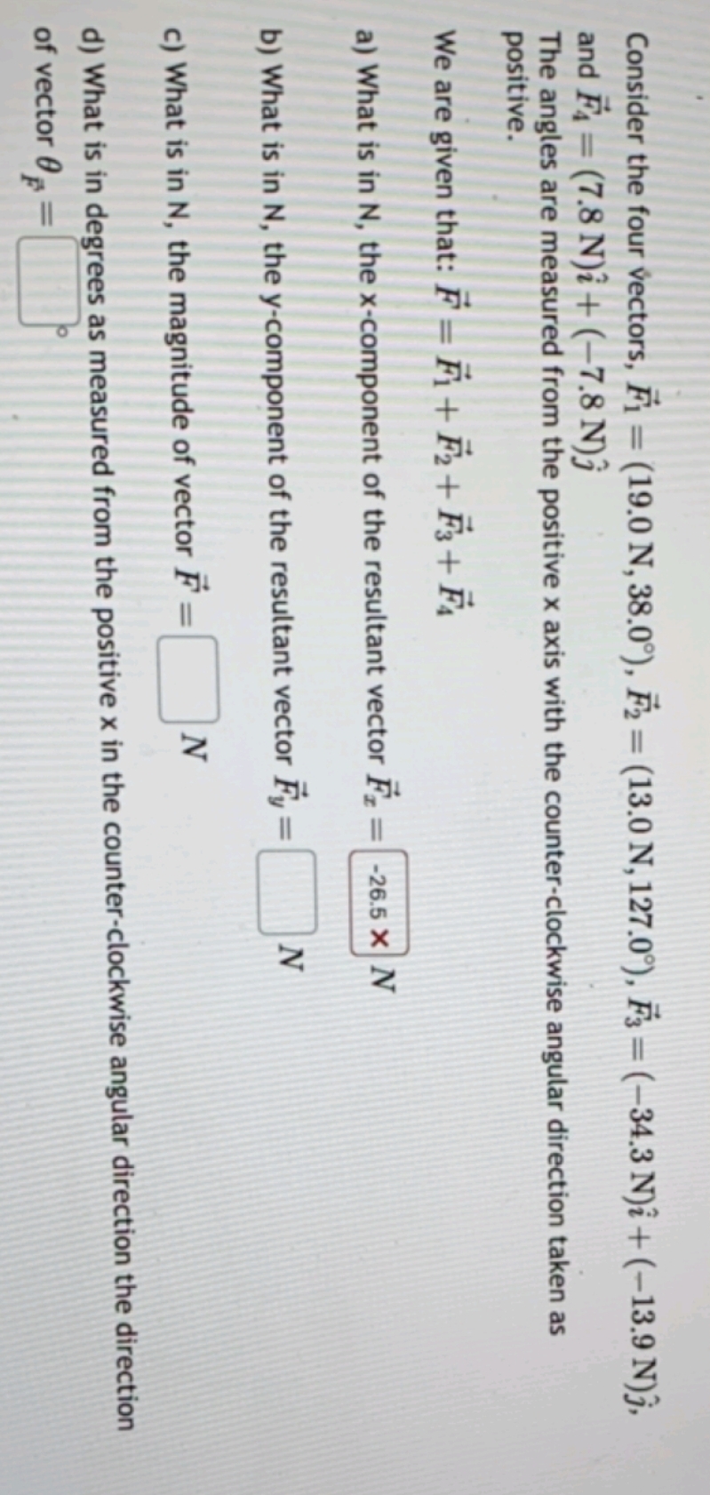 Solved Consider the four vectors, | Chegg.com