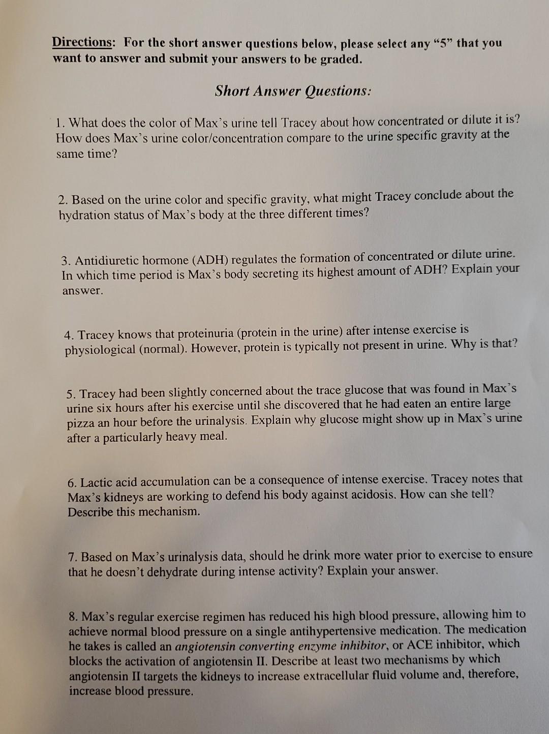 Solved A Case Study on the Urinary System It took the | Chegg.com