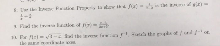 Solved 8. Use the Inverse Function Property to show that | Chegg.com