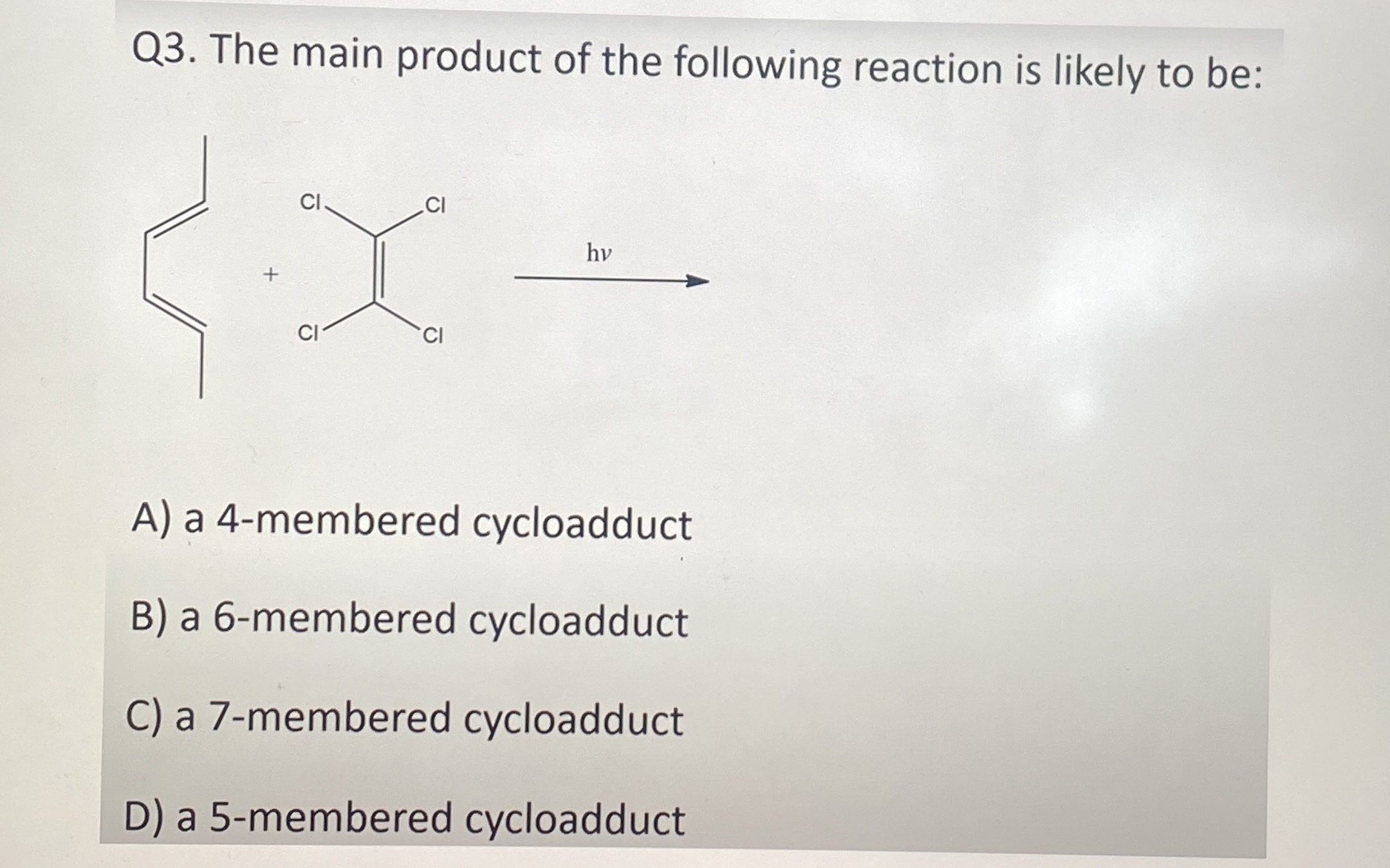 Solved Q3. ﻿The main product of the following reaction is | Chegg.com