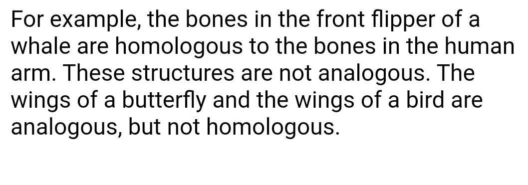 Solved For example, the bones in the front flipper of a | Chegg.com