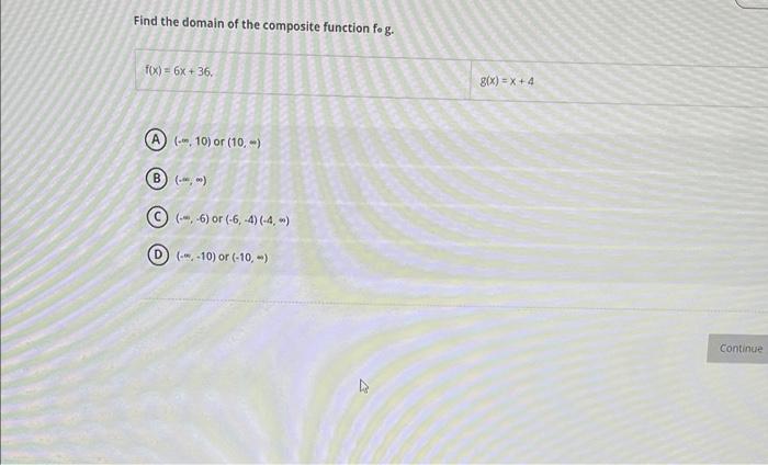 Solved Find the domain of the composite function fog. | Chegg.com