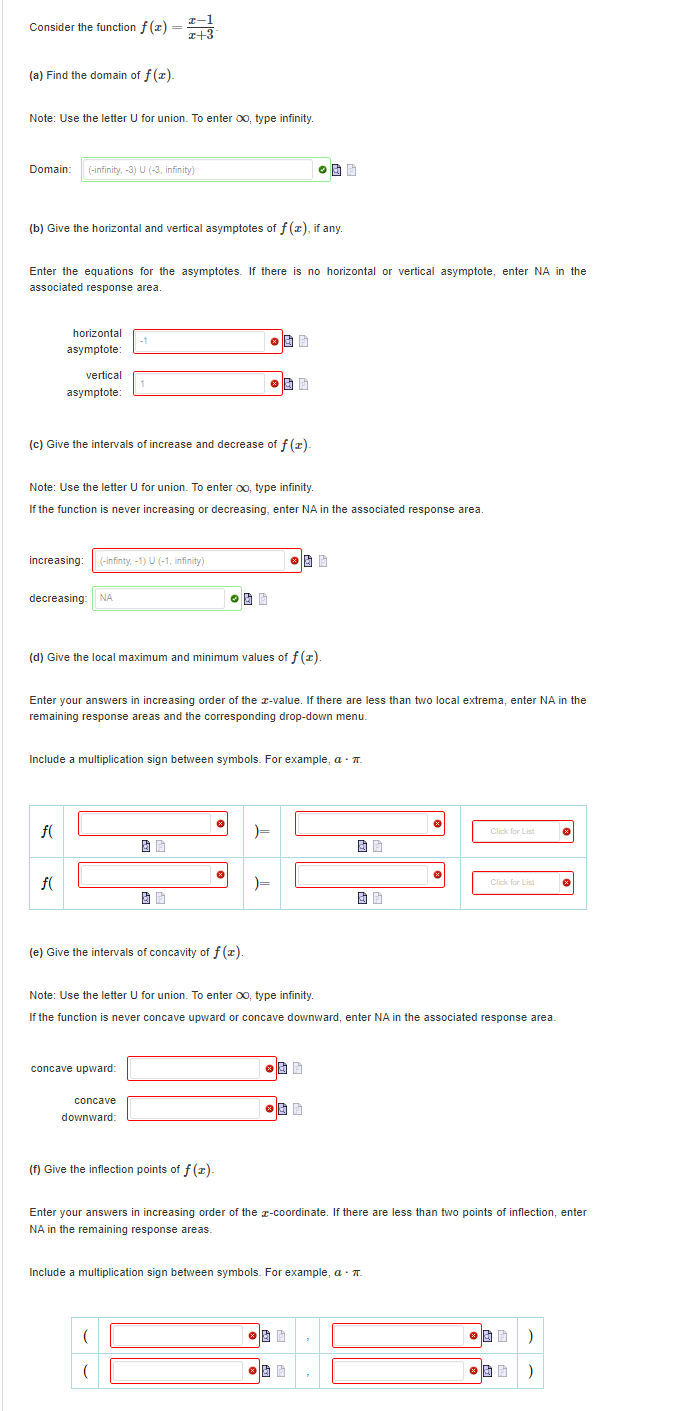 Solved Consider the function f(x)=x-1x+3.Consider the | Chegg.com