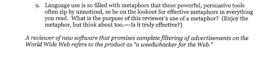 Solved Language use is so filled with metaphors that these | Chegg.com