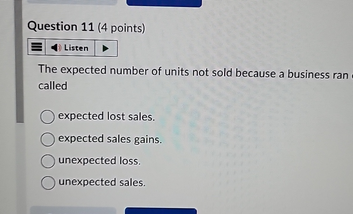 Solved Question 11 (4 points)ListenThe expected number of | Chegg.com Solved Question 11 (4 points)ListenThe expected number of | Chegg.com