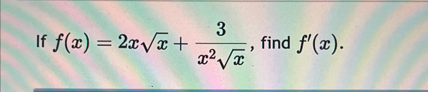 Solved If f(x)=2xx2+3x2x2, ﻿find f'(x) | Chegg.com