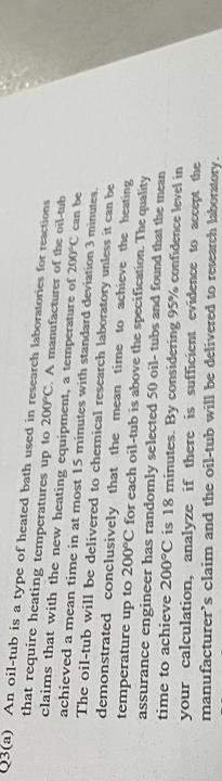 Solved Q3(a) ﻿An oil-tub is a type of heated bath used in | Chegg.com
