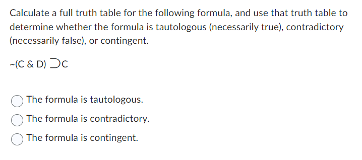 Solved Calculate a full truth table for the following | Chegg.com