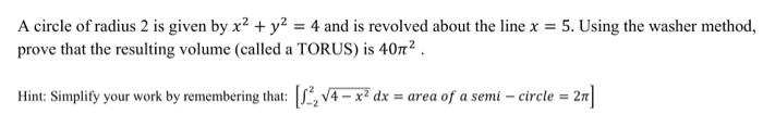 Solved A circle of radius 2 is given by x2+y2=4 and is | Chegg.com