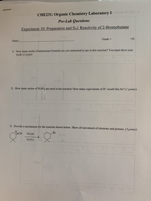 Solved CHE231: Organic Chemistry Laboratory Instant Pre-Lab | Chegg.com